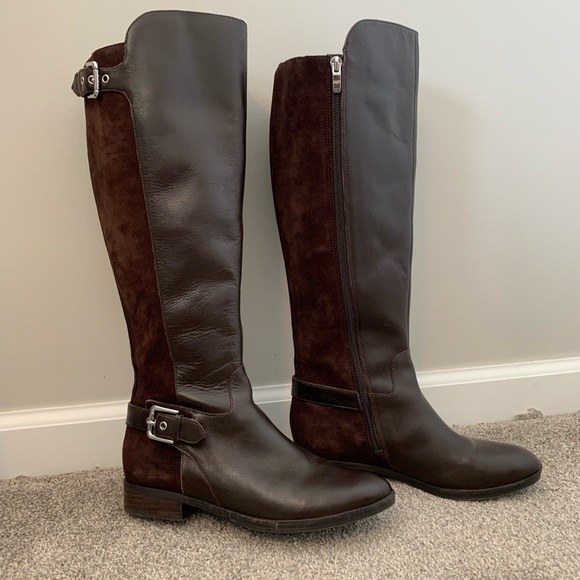 Marc Fisher | Shoes | Marc Fisher Damsel Brown Leather Suede Tall ...